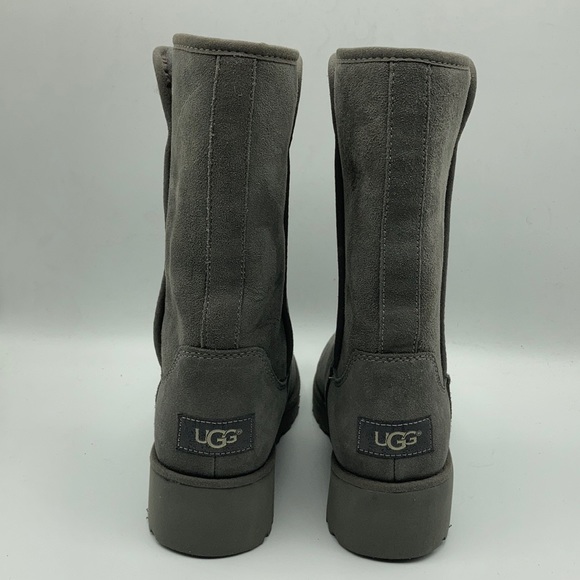 UGG | Shoes | Ugg Kara Sky Grey Tall Wedge Sheepskin Boot | Poshmark
